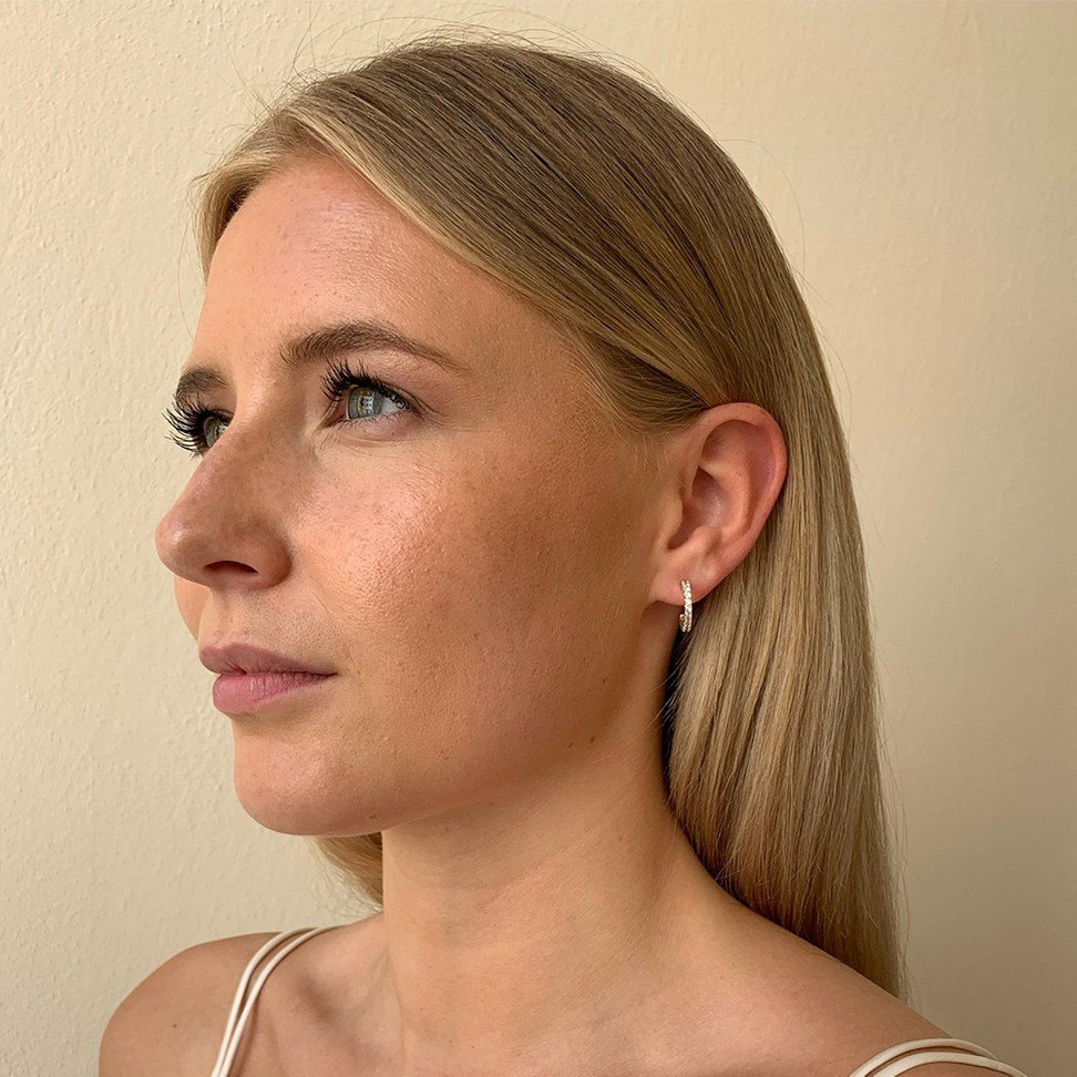 Clarissa Small Oval Earring g/clear