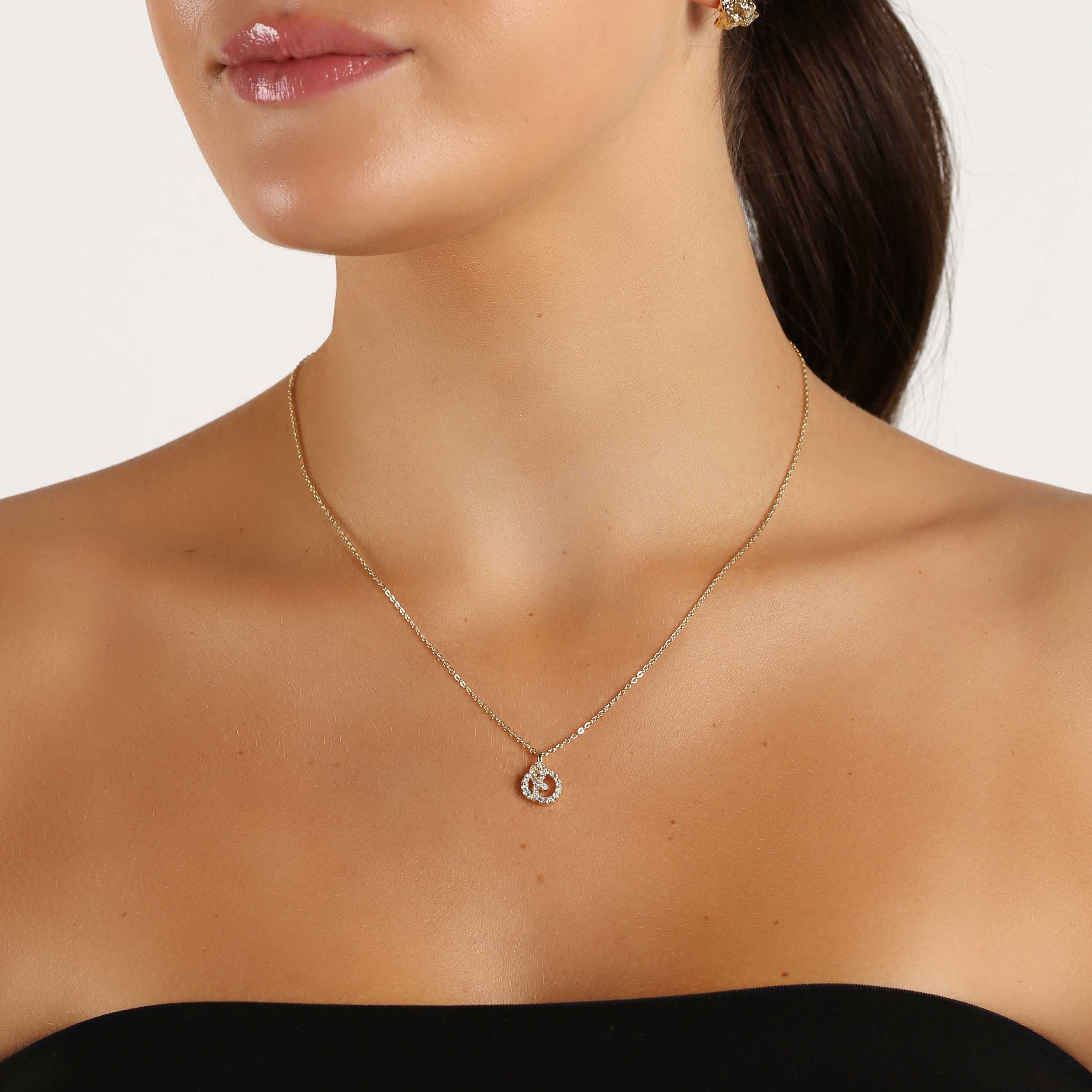 Mayfair knot pendant neck 45 - g/clear