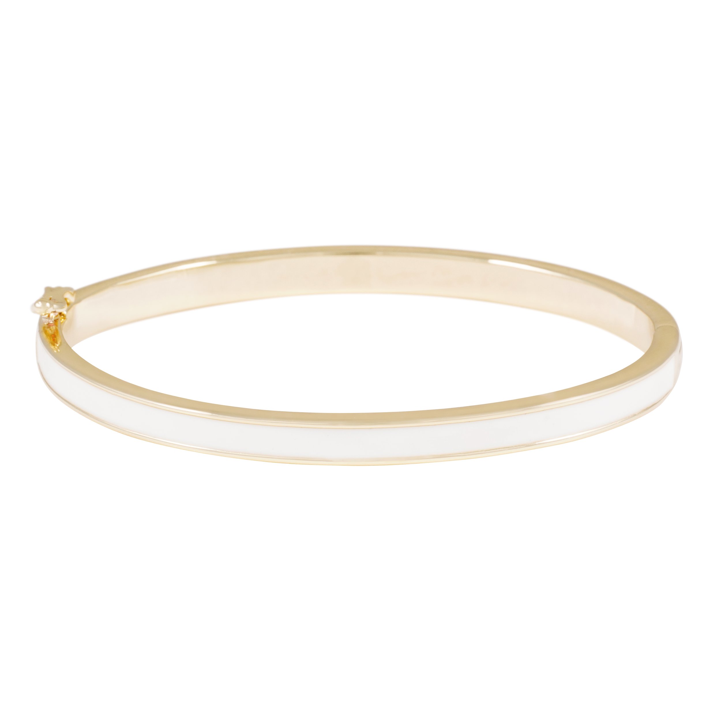 Domino small oval brace - Gold Plated White