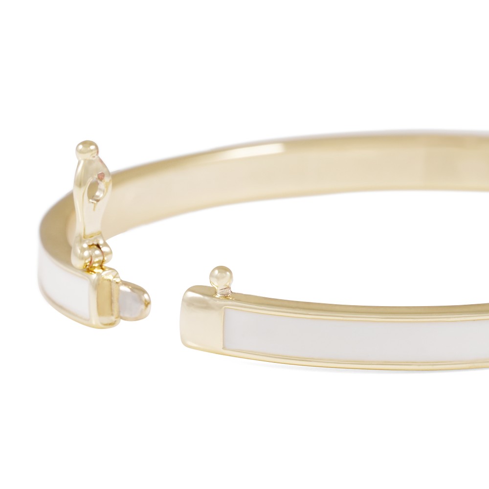 Domino small oval brace - Gold Plated White