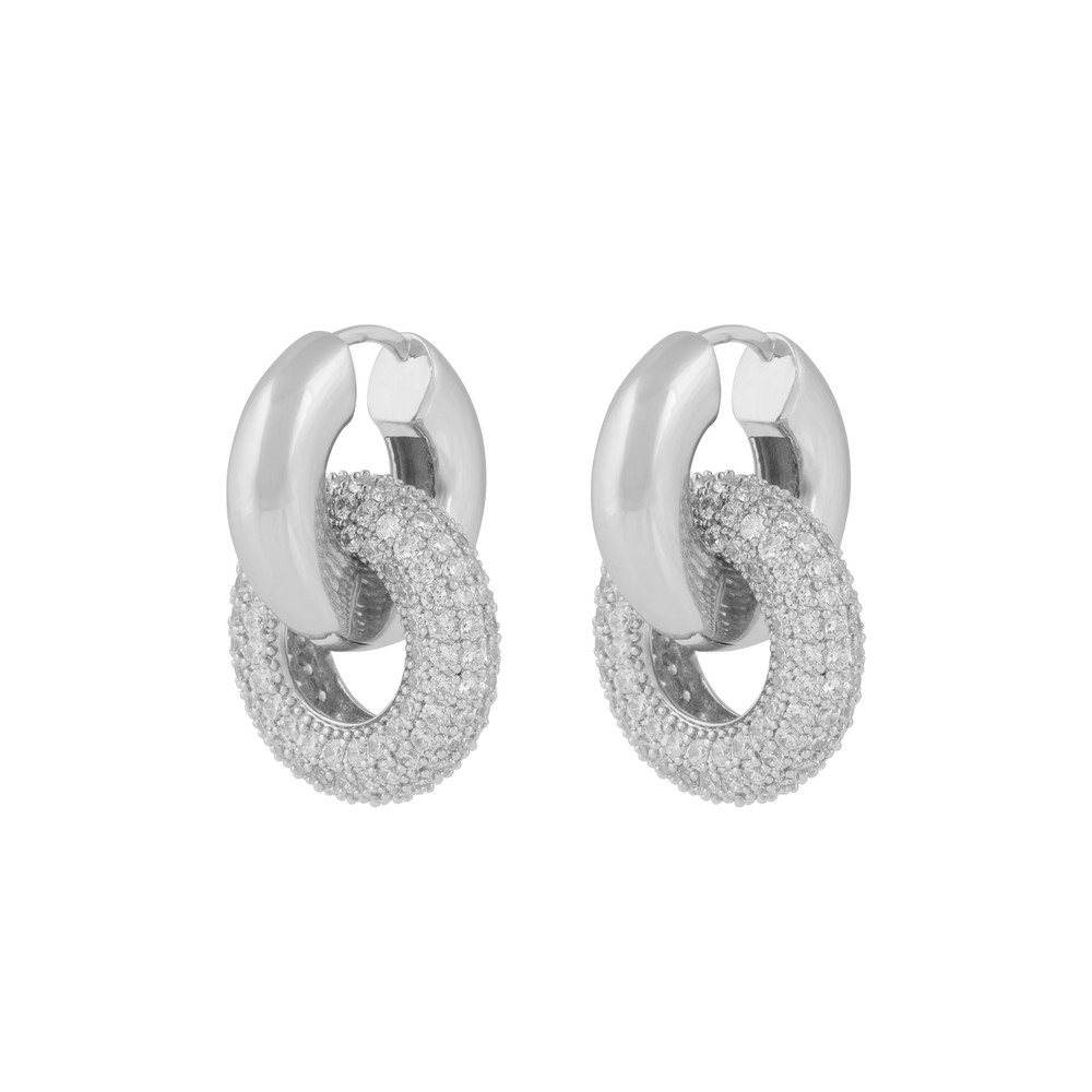 Liz double ring crystal ear - s/clear