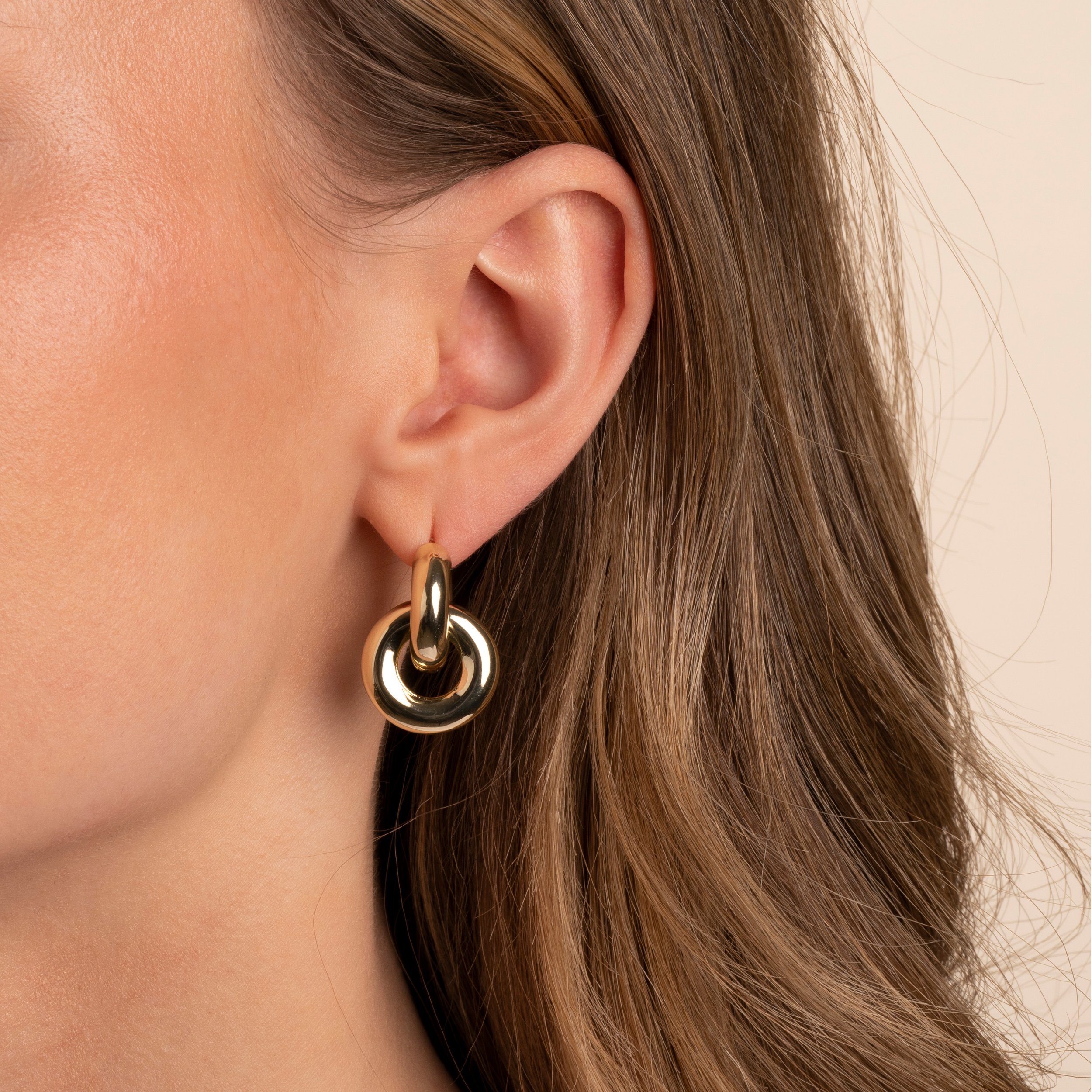 Liz double ring ear - plain g