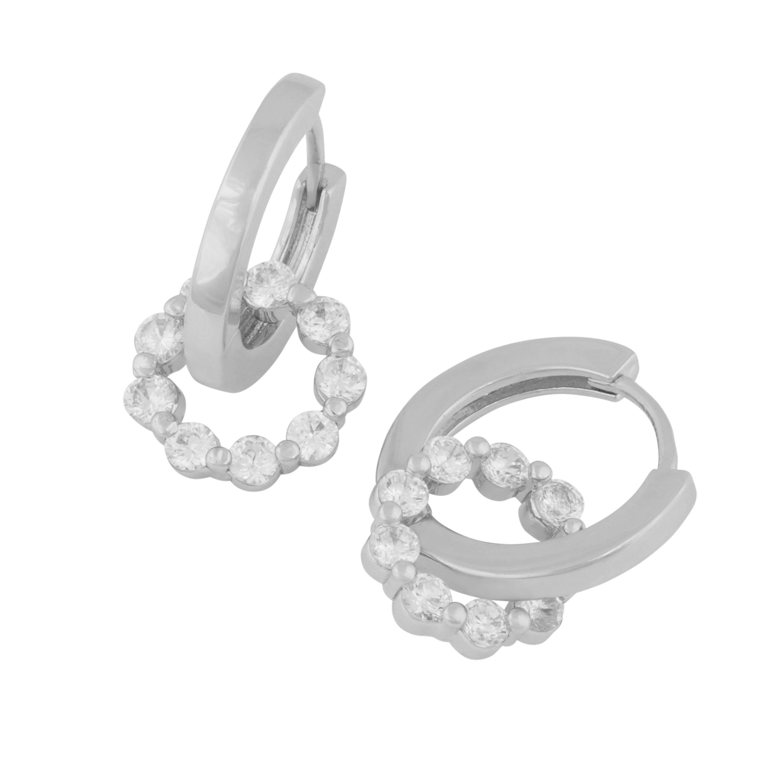 Eira crystal circle ring ear - s/clear