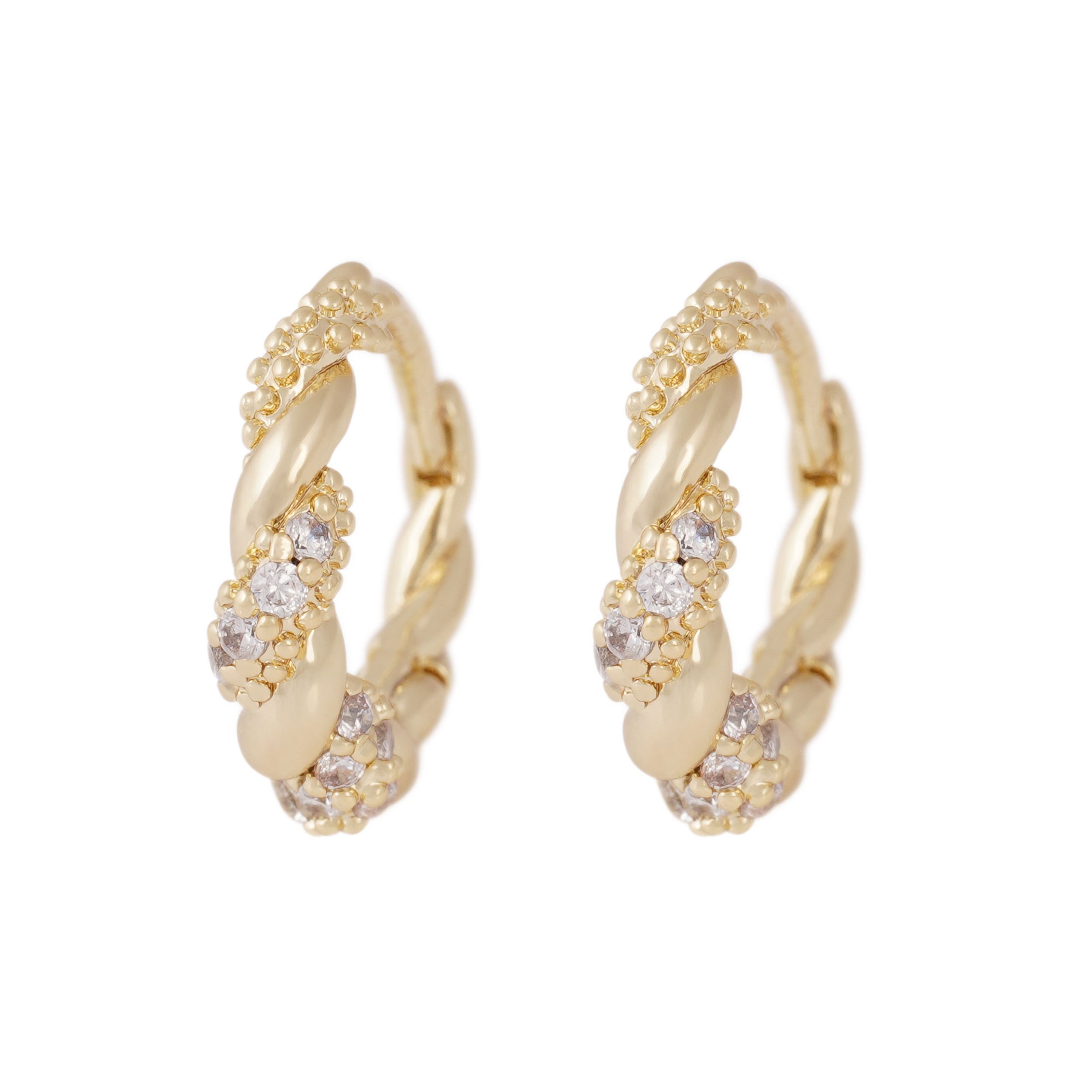 Twist big crystal oval ear g/clear - g/clear