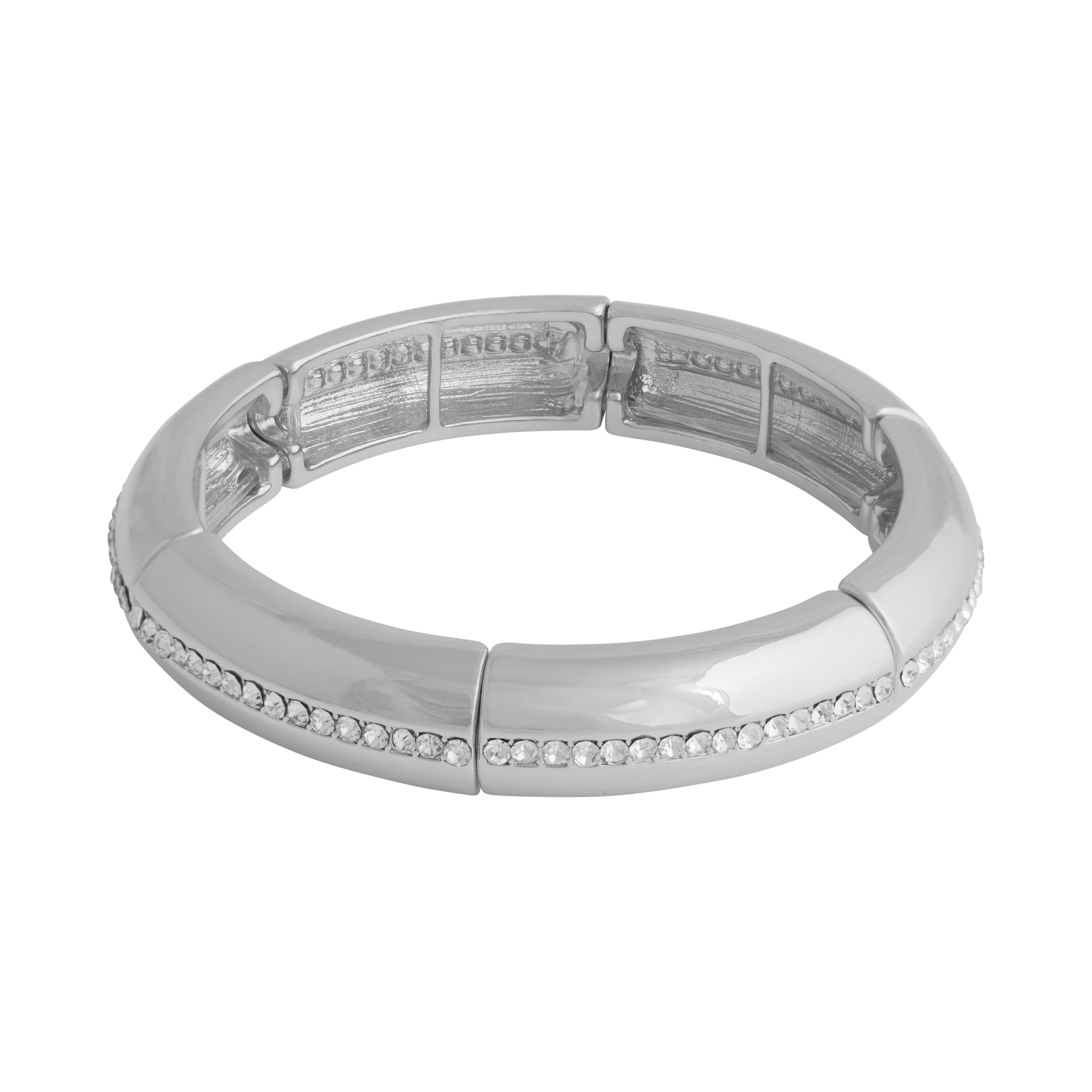 Brick oval elastic crystal brace - s/clear