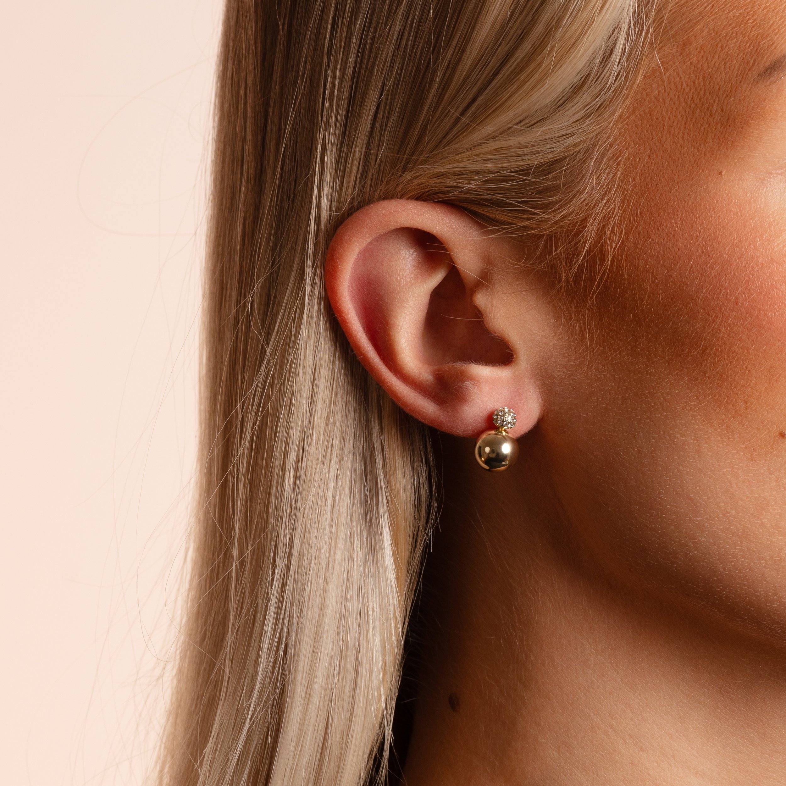 Bennet small crystal double ear g/clear - g/clear