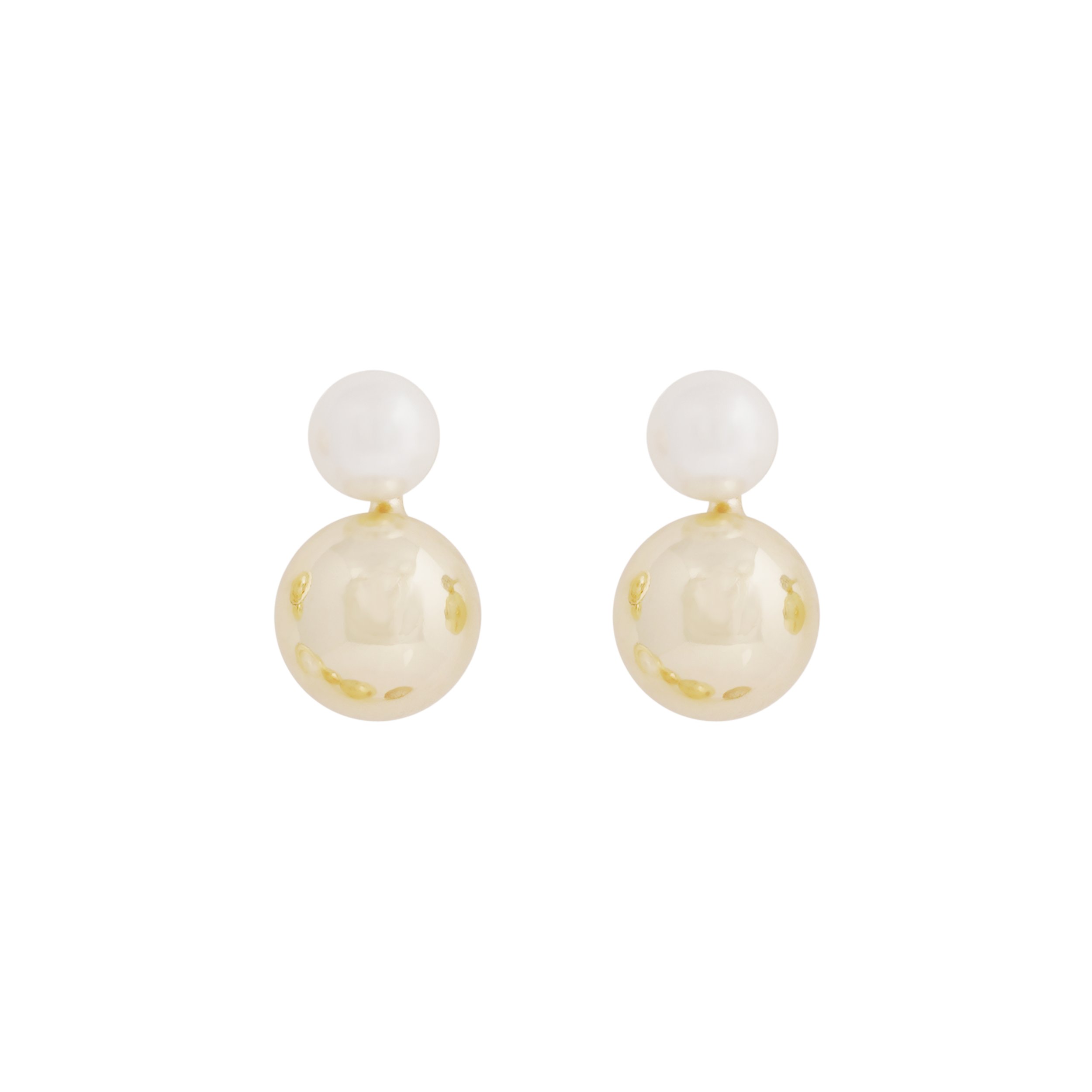 Bennet small pearl double ear g/white - g/white