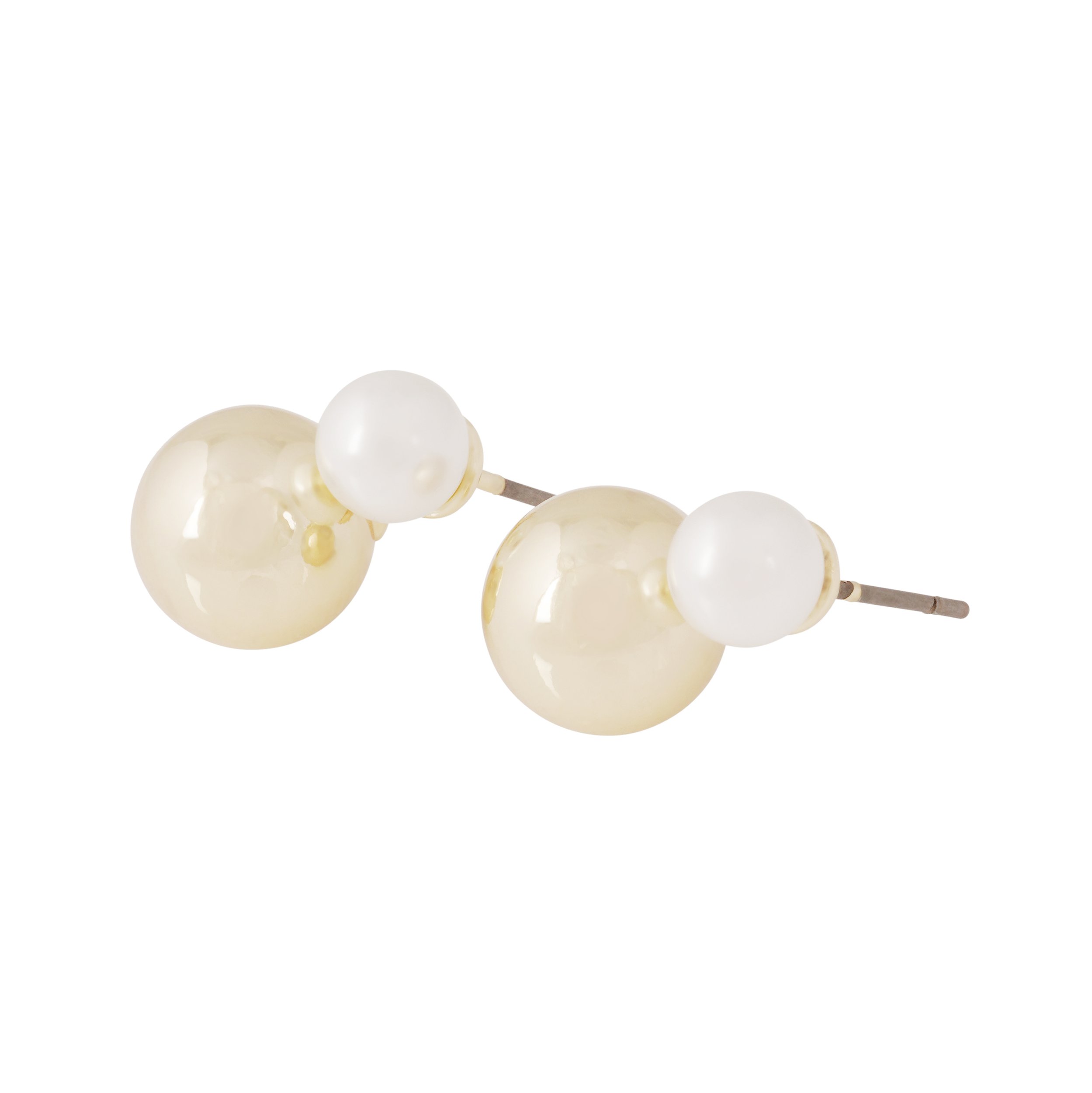 Bennet small pearl double ear g/white - g/white