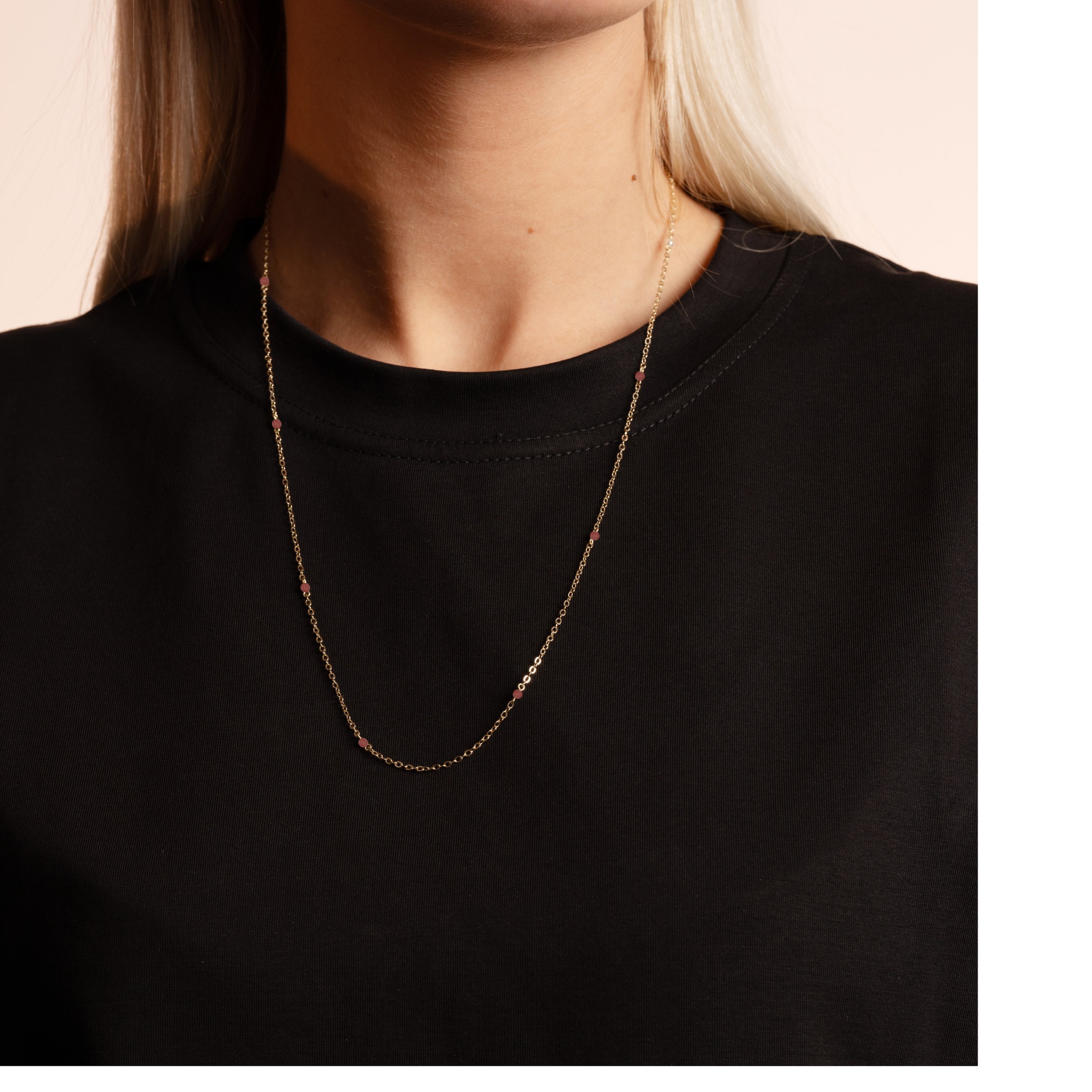 Cat pearl neck 55 g/pink - g/pink