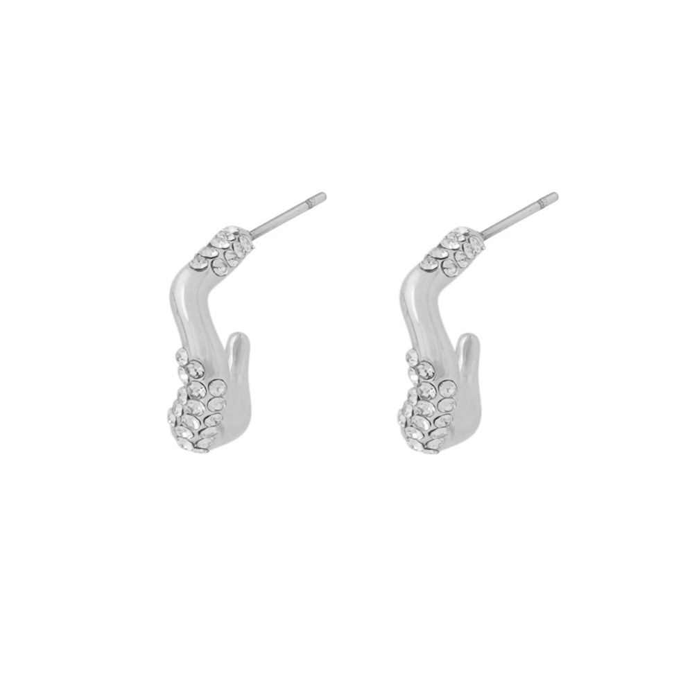 Kitty small crystal oval ear s/clear - s/clear